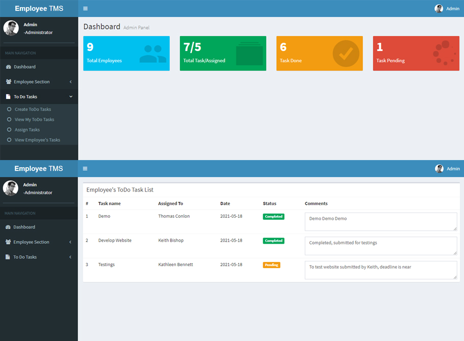 Employee Task Management System In Php With Source Code Coding Mobile 